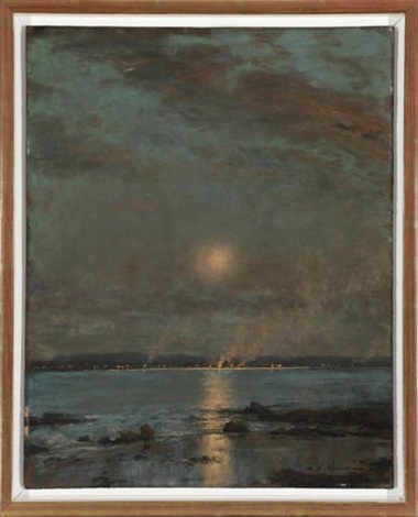 The celebration of Saint Johns Eve with bonfires along the coast by ...