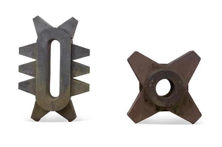 TWO KENNETH BASKIN STONEWARE GEAR SCULPTURES by Kenneth Baskin on artnet