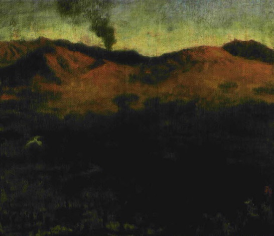 Evening glow of Mount Aso by Kunitaro Suda on artnet