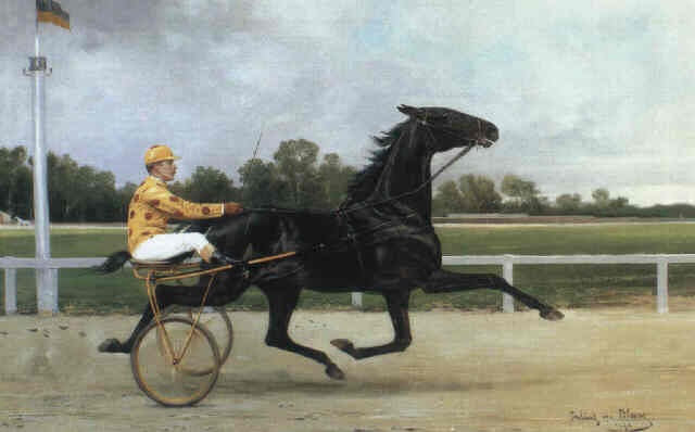 COLONEL KUSER IN A TROTTING RACE by Julius von Blaas on artnet