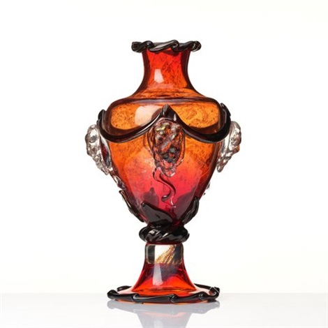 a glass urn vase, executed in Stockholm, 1990 by Gunilla Kihlgren on artnet