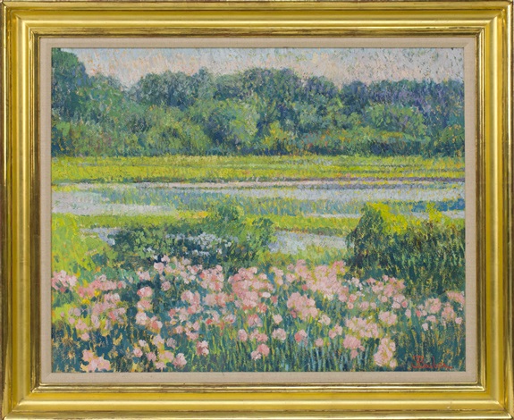 Flowers by a marsh by Sam Barber on artnet