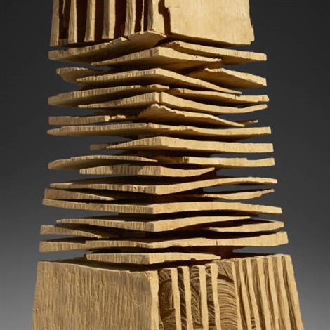 Rip and Cross Cut Column by David Nash on artnet