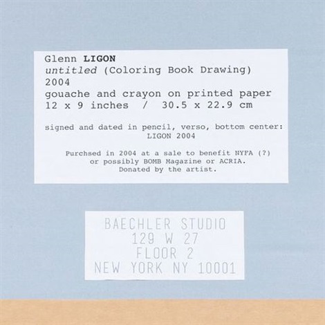 Untitled Coloring Book Drawing by Glenn Ligon on artnet