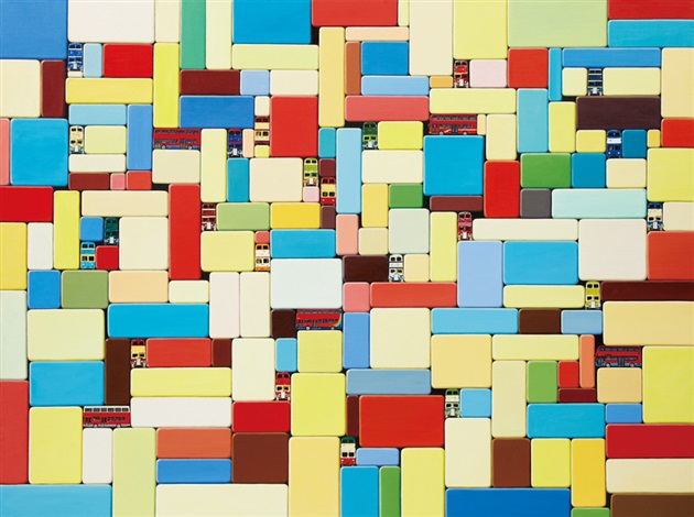 Double Omnibus Wall Map London the North by Jeremy Dickinson on artnet