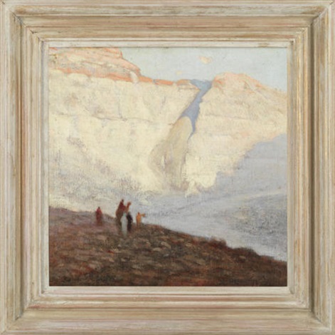Figures in a desert landscape by John Ralph on artnet