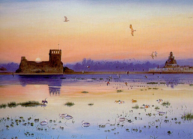 Sunrise, the Old Fort at Jamnagar, India by Richard Robjent on artnet