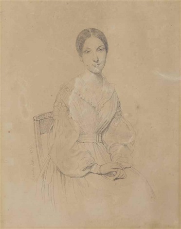 Portrait de jeune fille assise by Alexandre-Jean-Baptiste Hesse on artnet