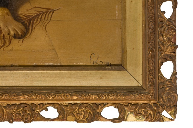 Portrait of Cavalier King Charles Spaniel with peacock feather by Sir ...