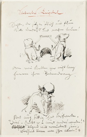 Autograph manuscript with 11 drawings from the Seventh Chapter of ...