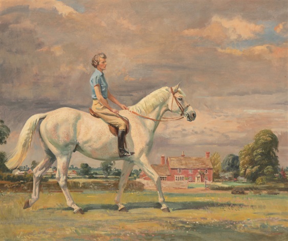 Sheila Harman riding Solomon in front of Olivemead Farm, Dauntsey ...