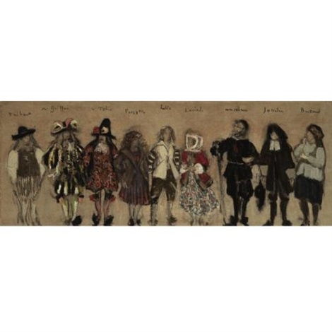 Etude De Costumes Pour Les Neufs Personnages De La Coupe Enchant e Par etude-de-costumes-pour-les-neufs-personnages-de-la-coupe-enchant-e-par