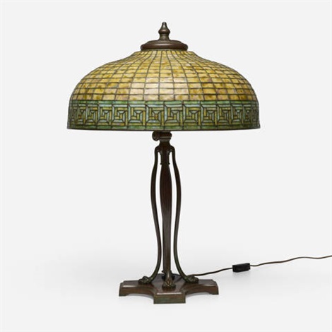Dichroic Greek Key table lamp by Tiffany Studios on artnet