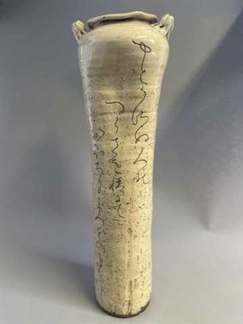 OTAGAKI RENGETSU JAPANESE, 1791-1875, A LARGE STONEWARE FLOWER VASE ...