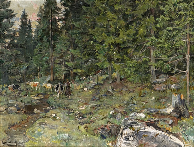 Kyr i skogen Ulvin by Gerhard Peter Franz Vilhelm Munthe on artnet