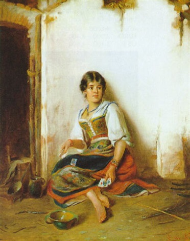 Kartenaufschlägerin by Carl Probst on artnet