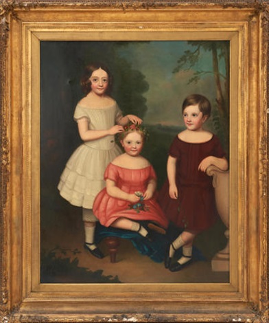 Portrait of Three Young Children in a Landscap by William (Sir) Boxall ...