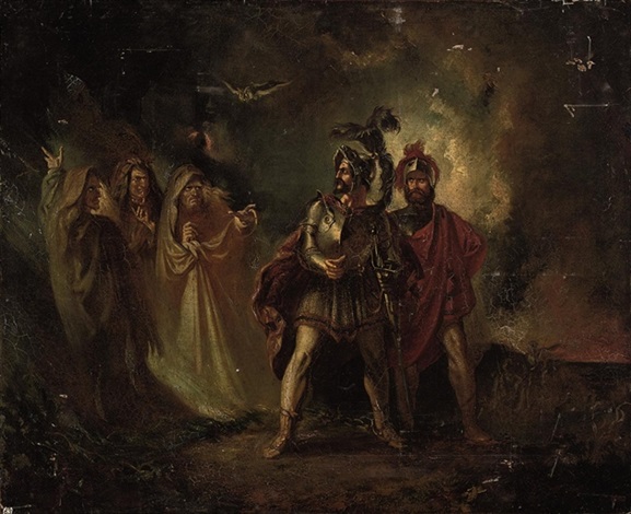 Macbeth and Banquo with the three witches by Henry Howard on artnet