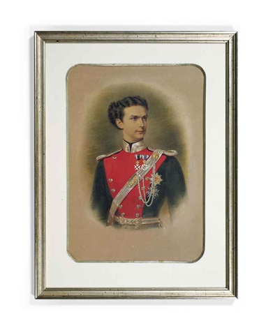 Ludwig II 1845-1886, King of Bavaria, in the uniform of the Bavarian ...
