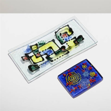 Tray and paperweight by Frances and Michael Higgins on artnet