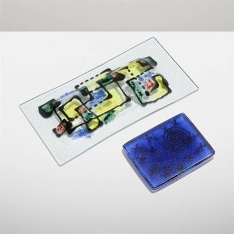 Tray and paperweight by Frances and Michael Higgins on artnet