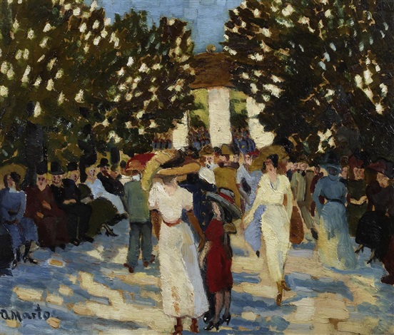 Promenading in Bad Ems by Carlo Mense on artnet