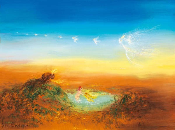 A Plumed Wombat Watching Europa Cleaning her Wings by David Boyd on artnet