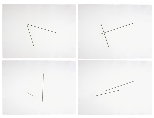 Four Variations of Two Diagonal Lines by Fred Sandback on artnet