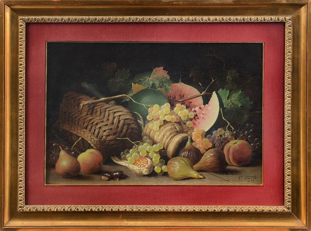 Natura morta con cesta e frutti, 1873 by Giuseppe Falchetti on artnet