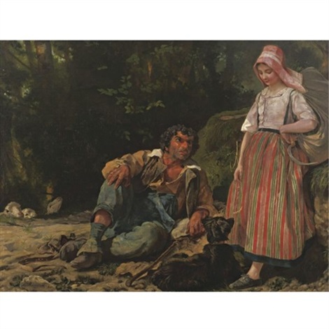 The shepherd and the shepherdess by Léon Louis Antoine Riesener on artnet