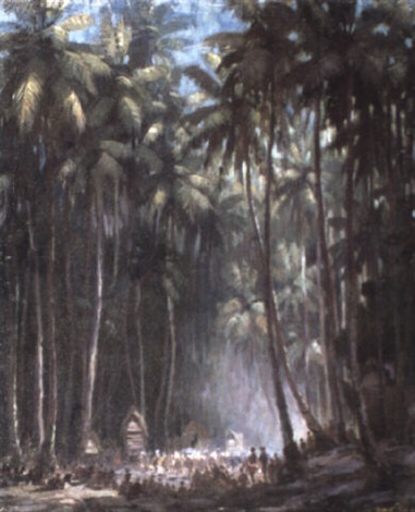 Trobriand dance at night by Ellis Silas on artnet