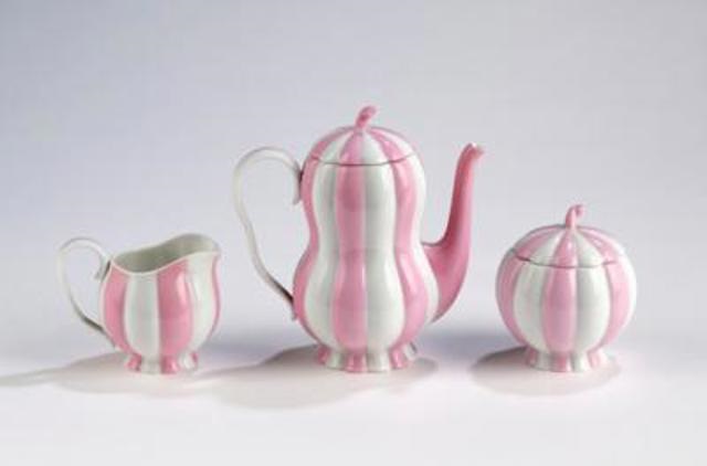 Josef Hoffmann, a melon-shaped mocha service for six persons 15 pieces ...