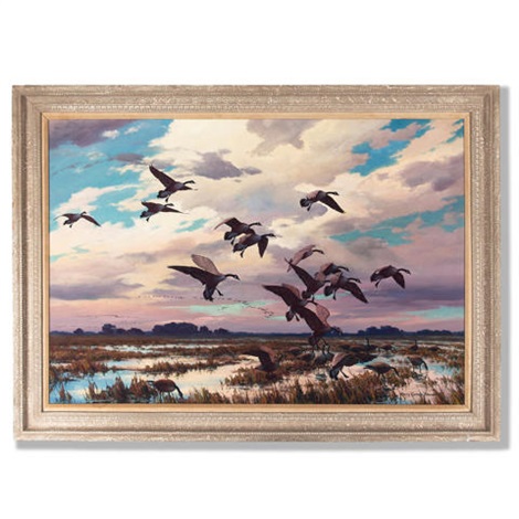 Canada Geese, Marsh Landing by Harry Curieux Adamson on artnet