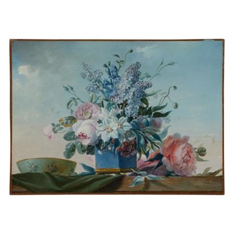 Flowers in a Blue Porcelain Vase by Anne Vallayer-Coster on artnet