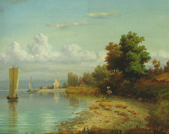 A summer river landscape by Friedrich Thurau on artnet