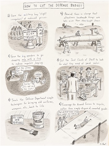How to cut the defense budget. Cartoon published in The New Yorker ...