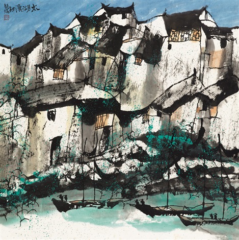 Fishing village by Long Rui on artnet