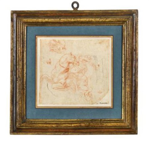 Recto Study for the Battle of the Milvian Bridge a rider on horseback ...