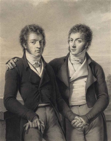 Portrait of the twin brothers César and Constantin Faucher 1760-1815 by ...