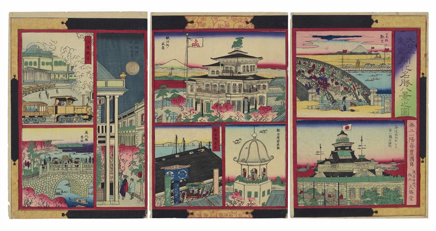 Dai Nippon Tokyo kaika meisho hakkei Eight modern views of famous place ...