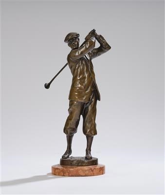 Richard Thuss, a bronze figure golf player Joueur au Golf, model number ...