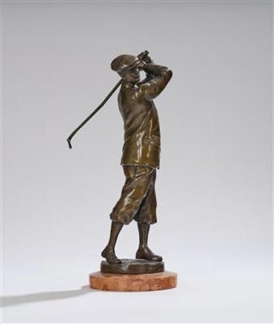 Richard Thuss, a bronze figure golf player Joueur au Golf, model number ...