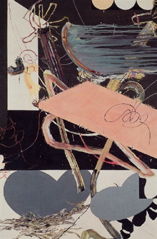 Untitled Orange, green and black 2 by Fiona Rae on artnet