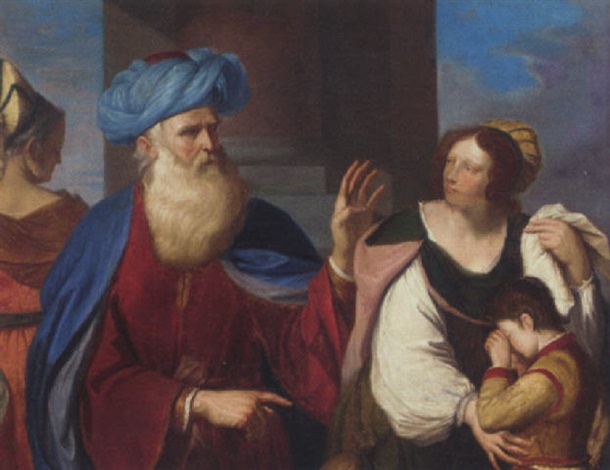 Abraham repudiating Hagar and Ishmael by Guercino on artnet