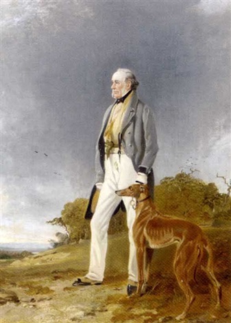 Mr. Geddes and his greyhound Glory by Richard Ansdell on artnet