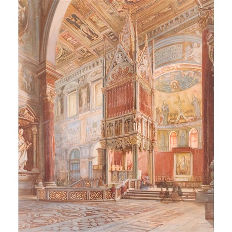 Interior of Cathedral, the High Altar of S. Giovanni in Laterano, Rome ...