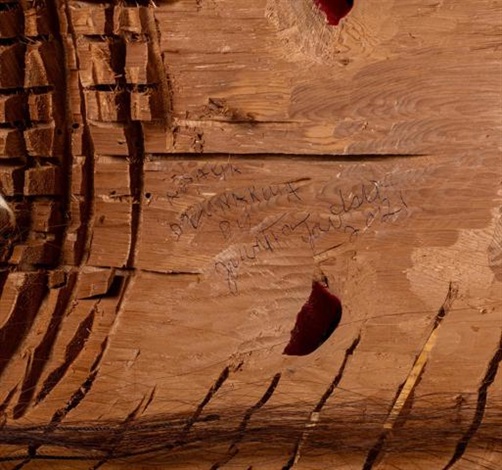 A large Jonathan Jacobson carved and polychromed Dzonokwa mask, by ...