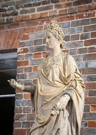 A RARE TERRACOTTA STATUE OF THE CAPITOLINE FLORA BY THE PULHAM POTTERY ...