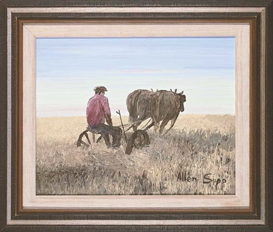 Cutting Hay at Sweetgrass Reserve by Allen Sapp on artnet