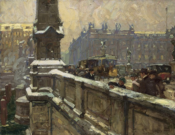 Friedrichsbrücke in Berlin, im Hintergrund die Börse by Otto Antoine on ...